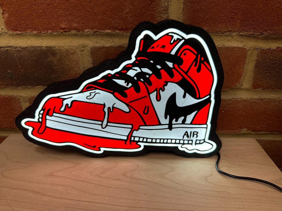 Custom Nike Air Force 1 Inspired LED Sign USB Powered, Red/white/black ...
