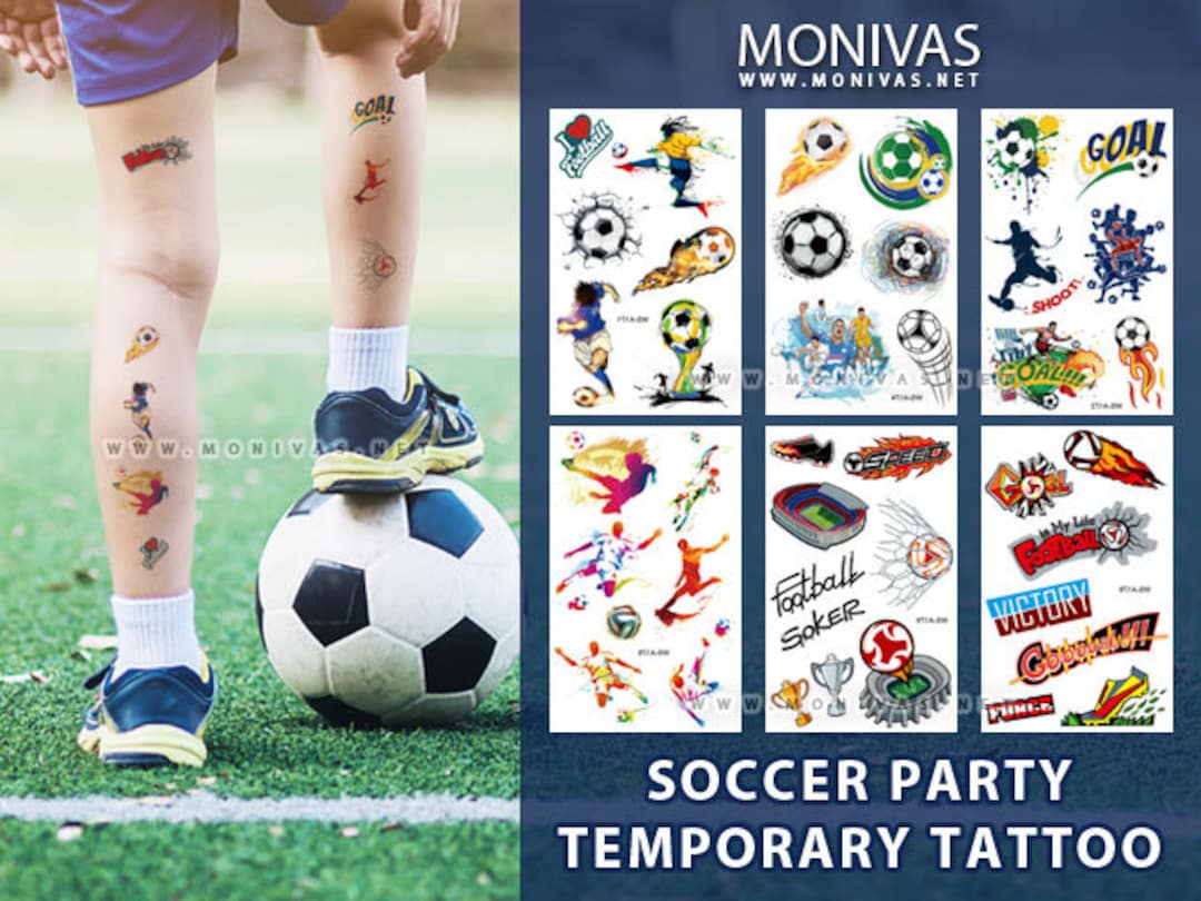 Soccer Football Party Temporary Tattoo DIY World Cup Body Stickers ...