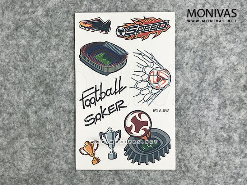 Soccer Football Party Temporary Tattoo DIY World Cup Body Stickers ...
