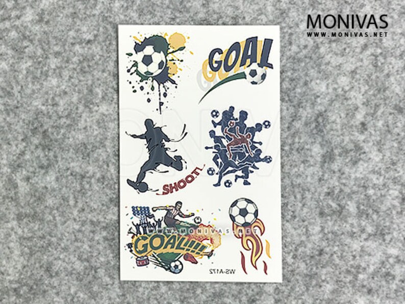 Soccer Football Party Temporary Tattoo DIY World Cup Body Stickers ...