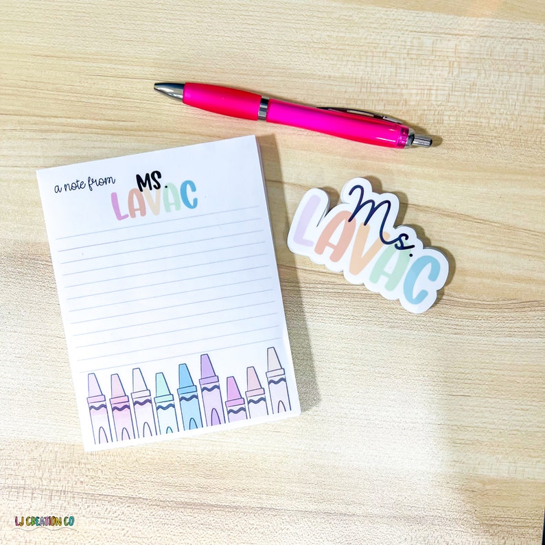 Custom Notepad and Sticker Set for Teachers. Gift for Teachers From ...