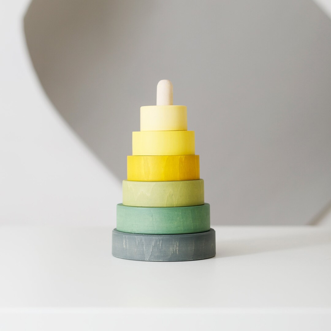 Wooden Pyramid Stacking Toy Montessori Toy - Etsy