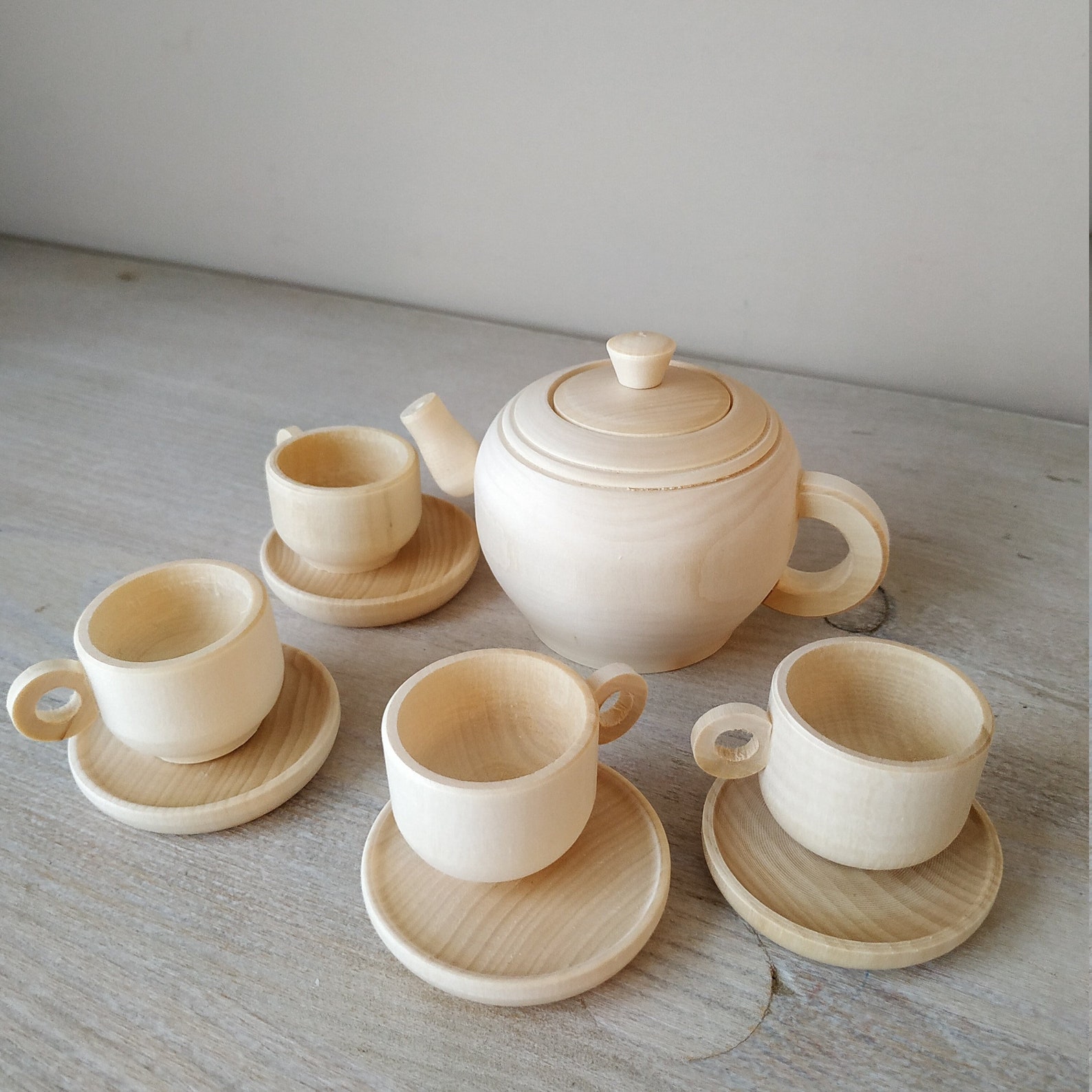 Tea Set /wooden Dishes - Etsy