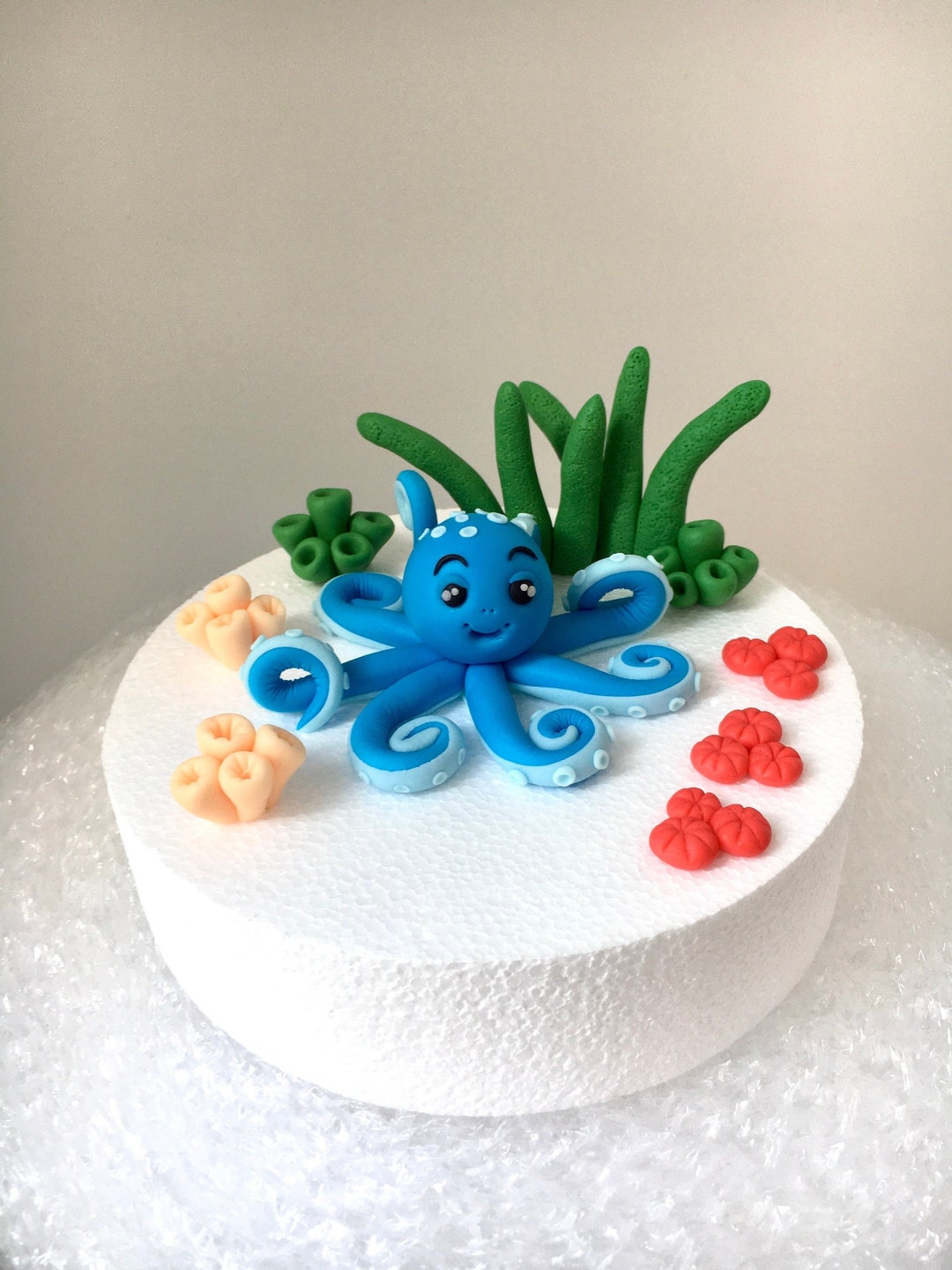 Fondant Caketopper Octopus Octopus Underwater World Cake Deco Coral ...