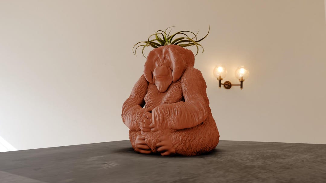 Orangutan Monkey Ape Body Planter Pot Flower Vase 3d Printing STL File ...