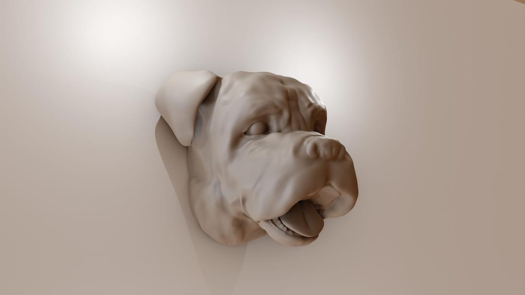 Boxer Dog Wall Mount Head Mouth Open 3d Printing STL File - Etsy