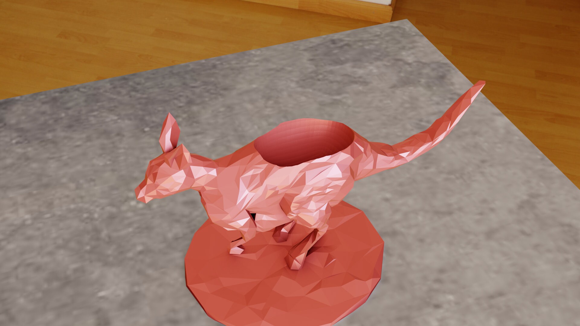 Kangaroo Low Poly Running With Calf Planter Pot Flower Vase 3d Printing ...