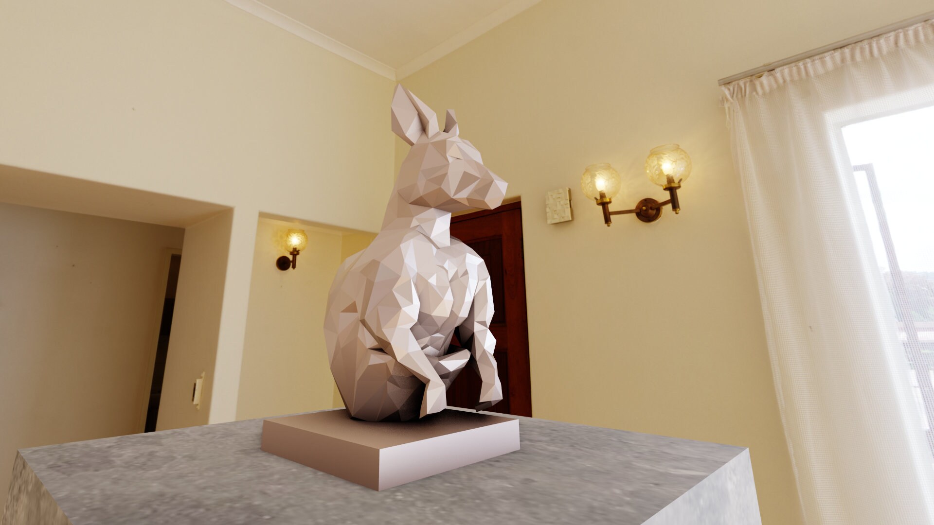 Kangaroo Bust Low Poly Statue 3d Printing STL File - Etsy