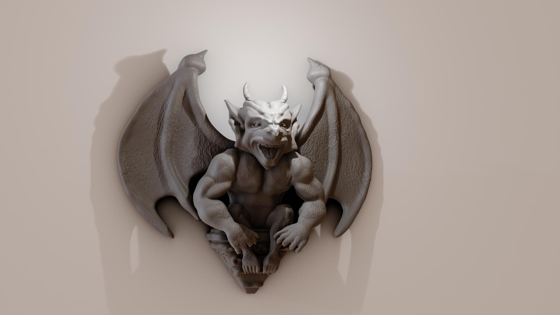 Gargoyle Statue Roaring Wall Mount 3d Printing STL File - Etsy