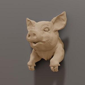 Pig With Arms Wall Mount Decor Art 3d Printing STL File - Etsy