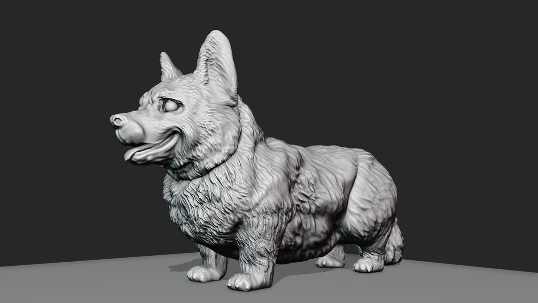 Corgi Dog Smiling Statue 3d Printing STL File - Etsy
