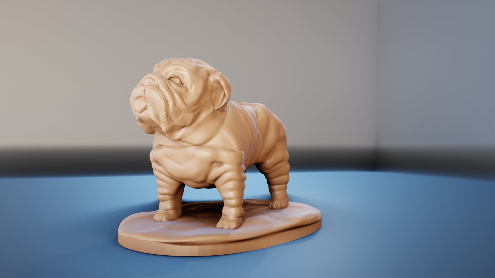 Bulldog Standing 3d Printing STL File - Etsy