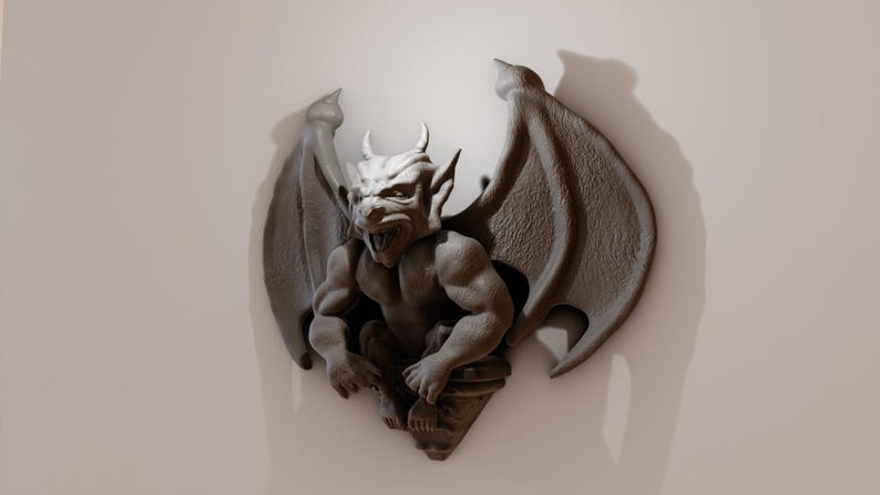 Gargoyle Statue Roaring Wall Mount 3d Printing STL File - Etsy