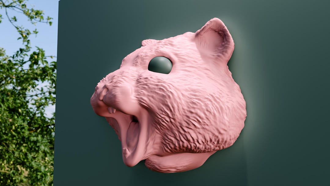 Hamster Screaming Head Wall Mount 3d Printing STL File - Etsy