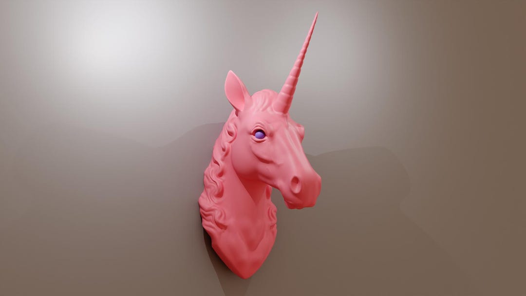 Unicorn Wall Mount Art, Head, Hors, Cryptid, Mythical, Kids, 3d ...