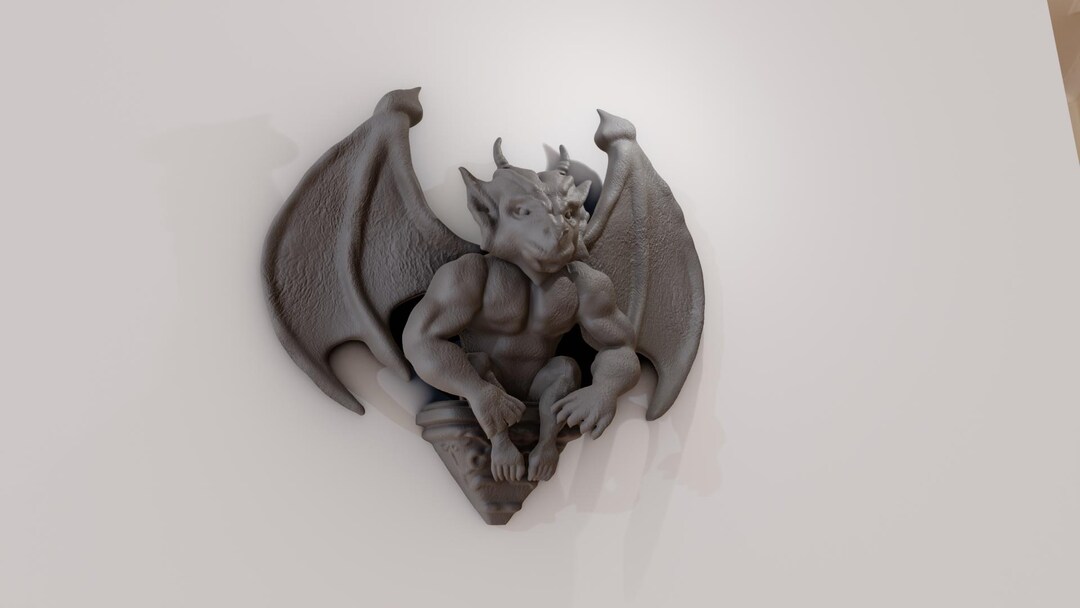 Gargoyle Statue Wall Mount 3d Printing STL File - Etsy