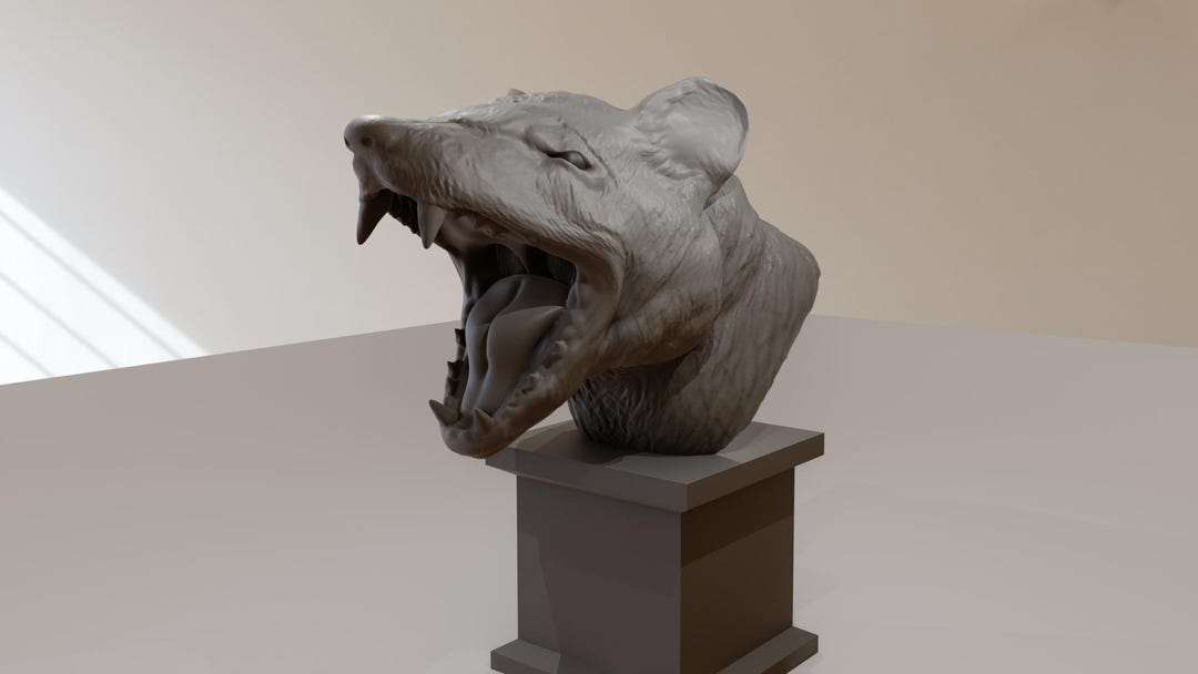 Tasmanian Devil Head Roaring Bust Decor STL File - Etsy
