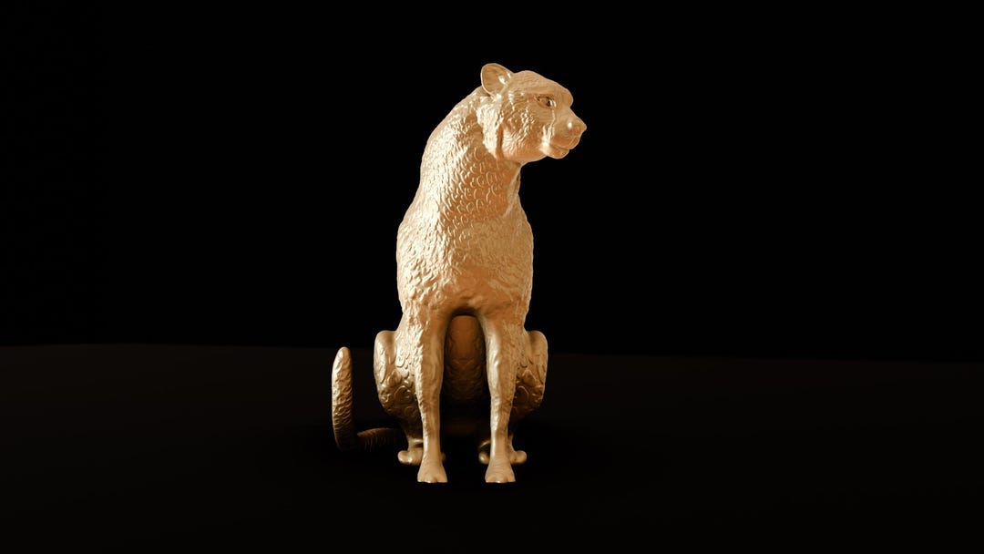 Cheetah Sitting on Two Legs STL File - Etsy