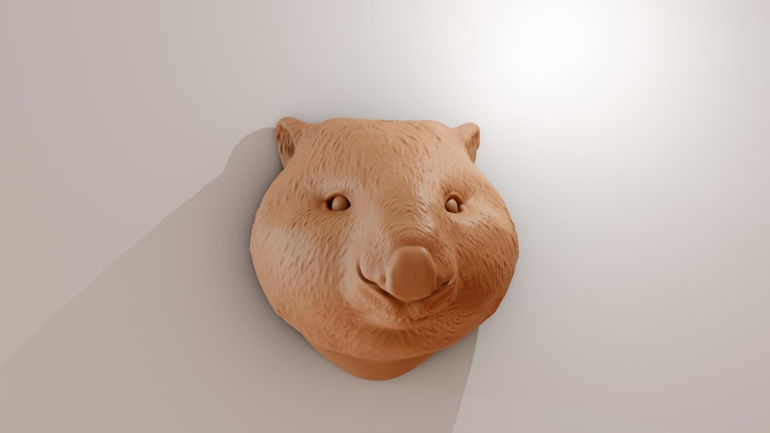 Wombat Cute Wall Mount Head 3d Printing STL File - Etsy