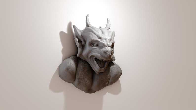 Gargoyle Roaring Head Wall Mount 3d Printing STL File - Etsy