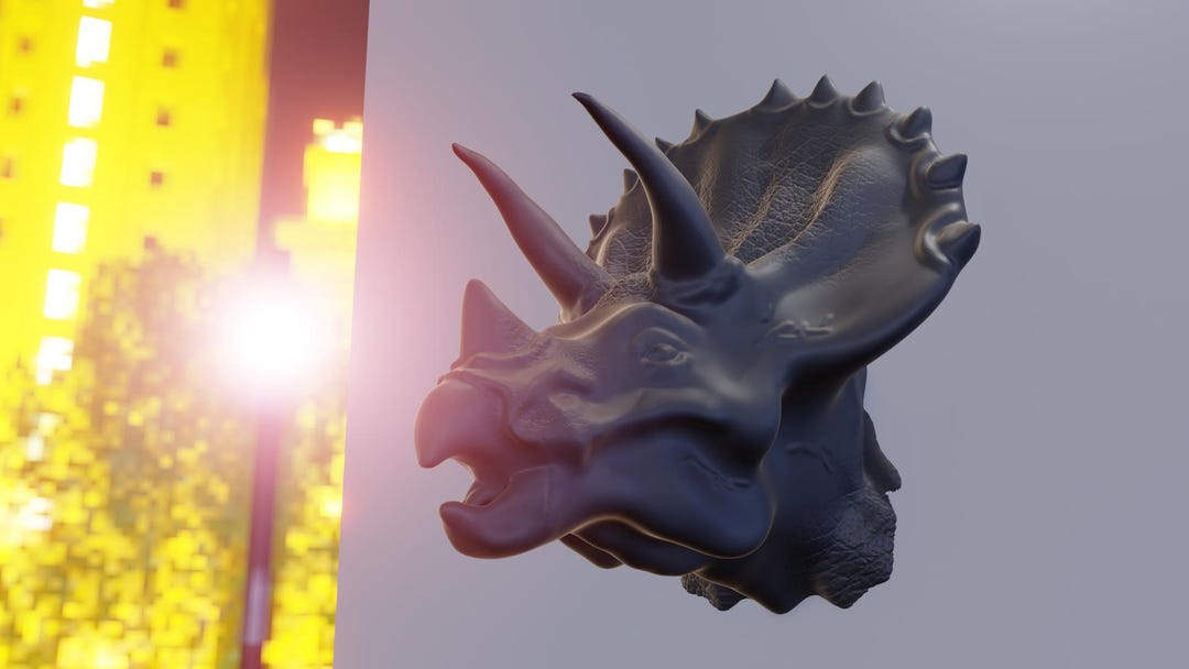 Triceratops Dinosaur Head Wall Mount 3d Printing STL File - Etsy