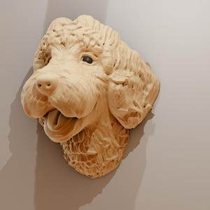 Golden Doodle Dog Head Mouth Open Wall Mount 3d Printing STL File - Etsy