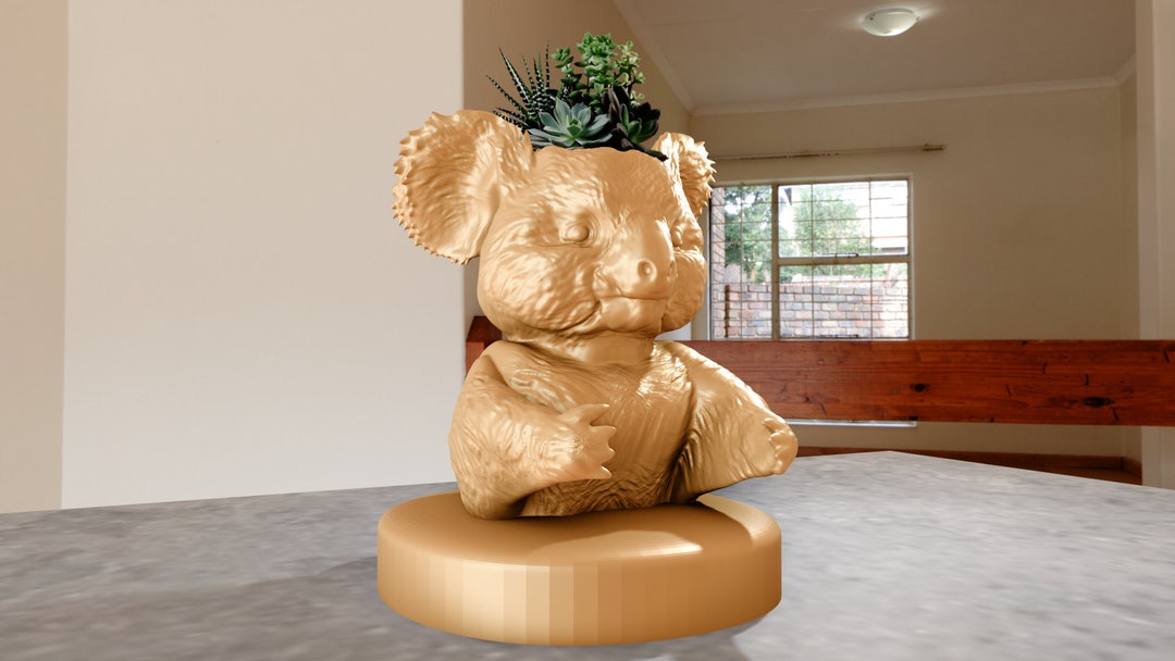 Koala Bust Planter Pot Flower Vase Stl 3d Print File - Etsy