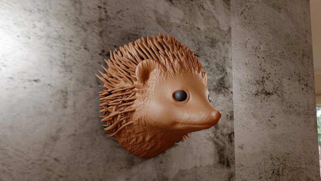 Hedgehog Head Wall Mount 3d Print STL File - Etsy