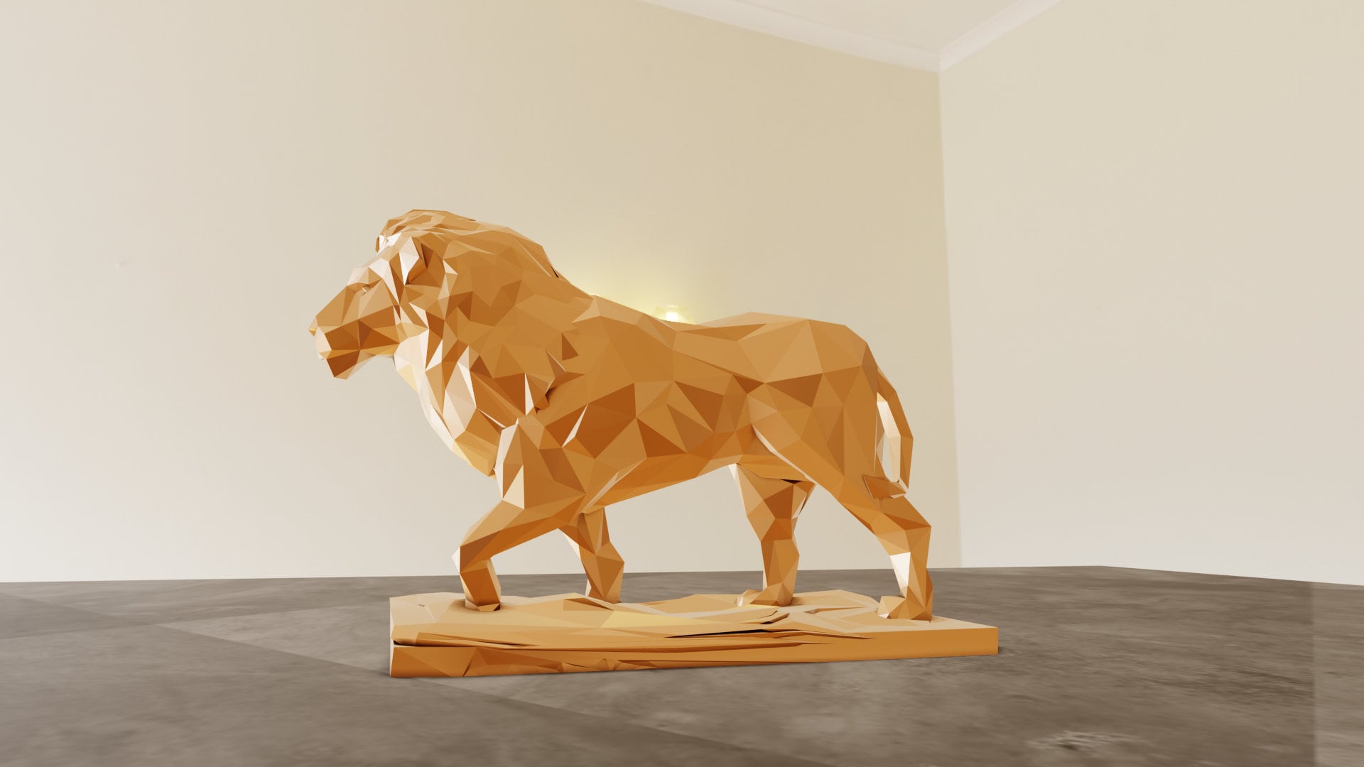 Lion Low Poly Statue Stl 3d Print File - Etsy