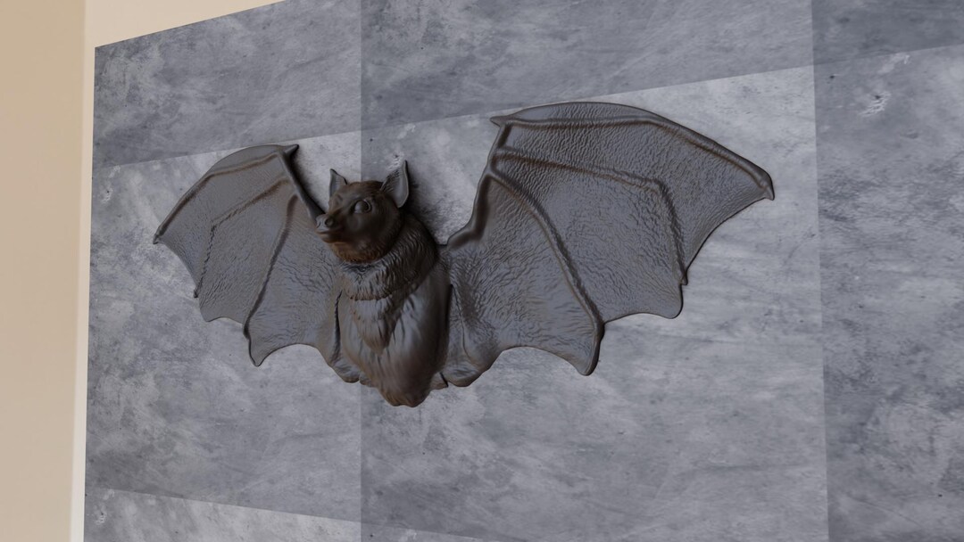 Flying Bat Halloween Wall Mount Decor Printing STL File - Etsy
