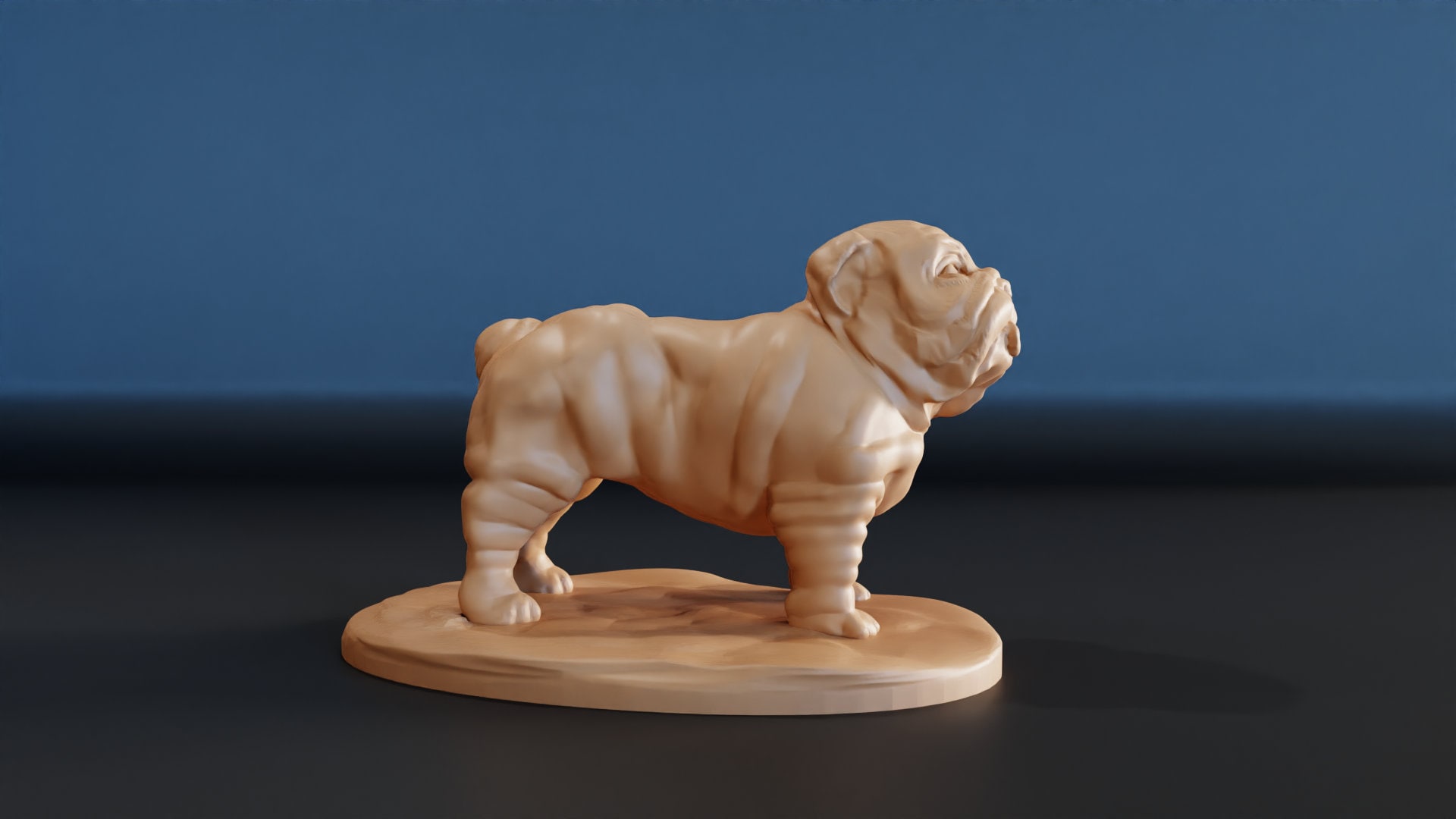 Bulldog Standing 3d Printing STL File - Etsy