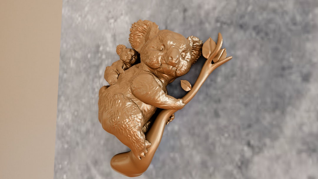 Koala on a Tree Sculpture Wall Mount Stl 3d Print File - Etsy
