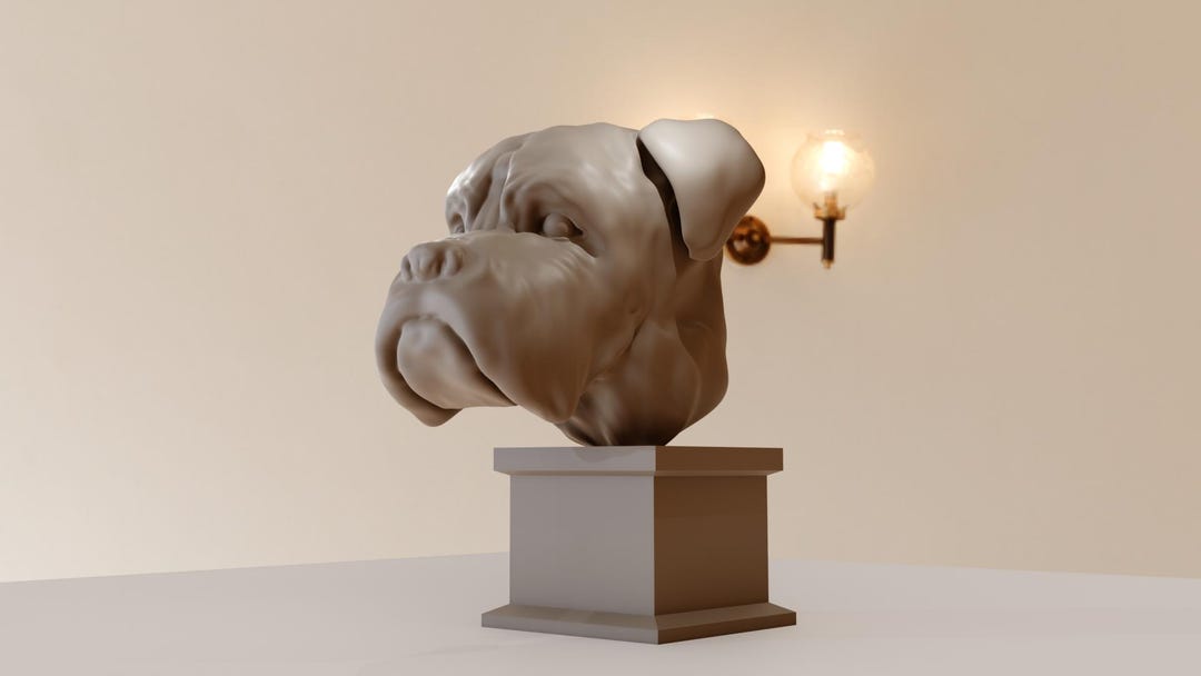 Boxer Dog Bust 3d Printing STL File - Etsy