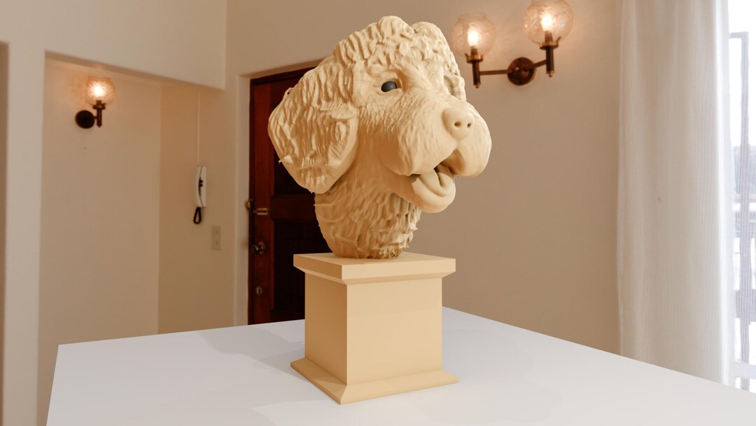 Golden Doodle Dog Head Bust Mouth Open 3d Printing STL File - Etsy