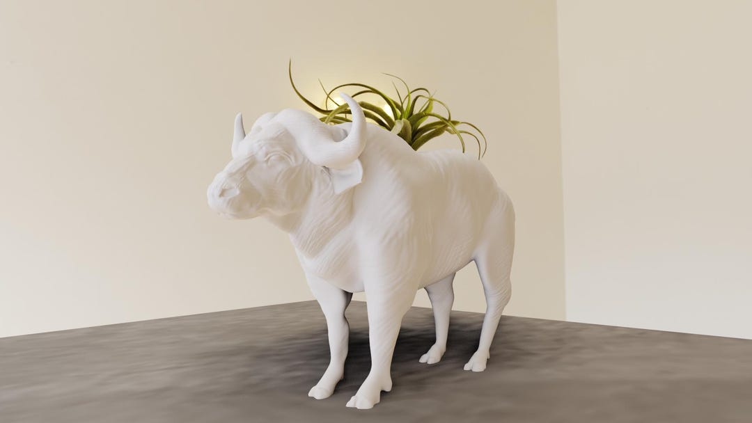 Cape Buffalo Planter Pot Flower Vase 3d Printing STL File - Etsy