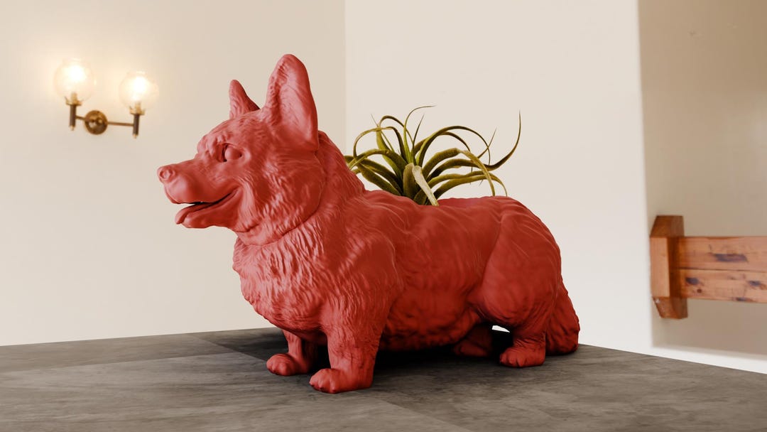 Corgi Dog Smiling Planter Pot Flower Vase 3d Printing STL File - Etsy