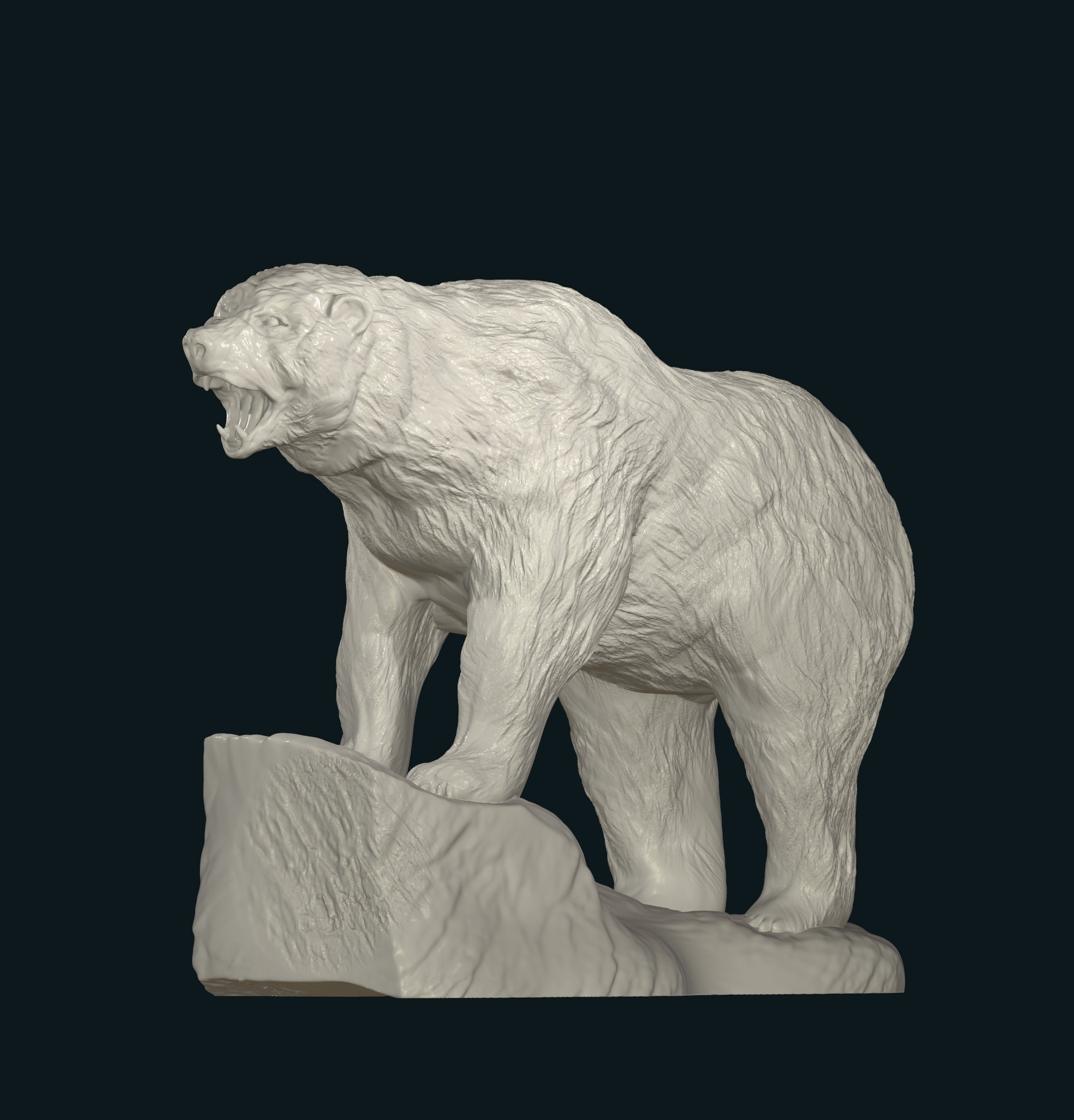 Polar Bear Standing on Ice 3d Printing STL File - Etsy
