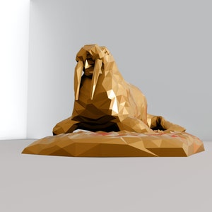 Walrus Low Poly Geometric Standing Statue Décor 3d Printing STL File - Etsy