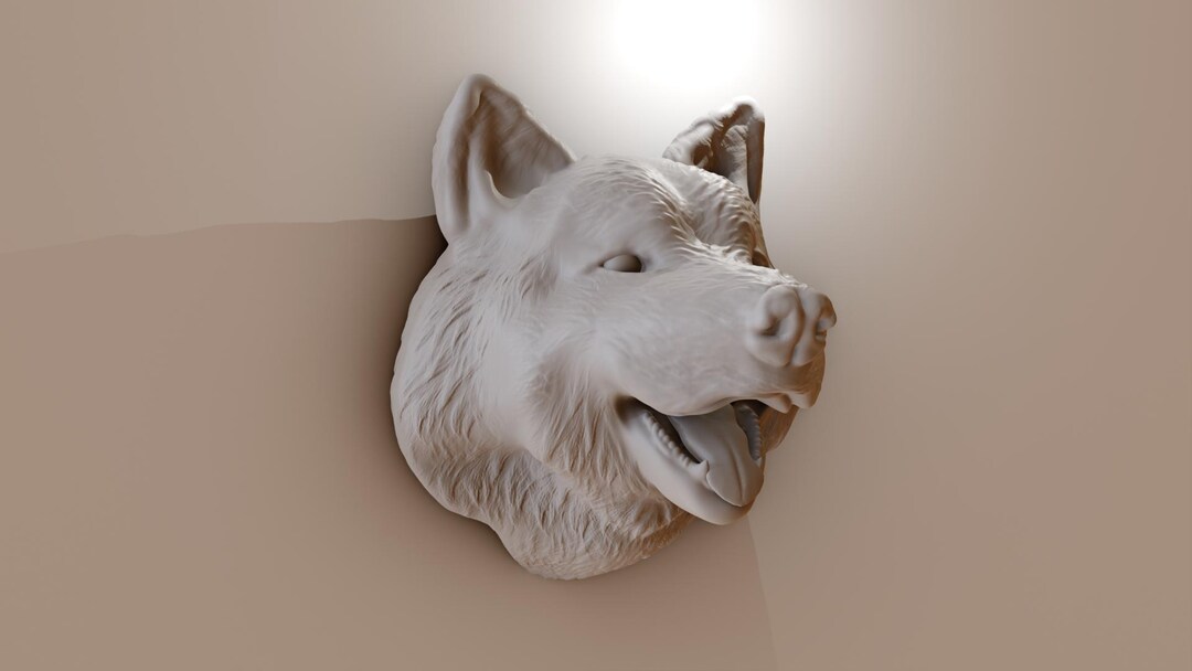 Akita Inu Dog Head Wall Mount Smiling 3d Printing STL File - Etsy