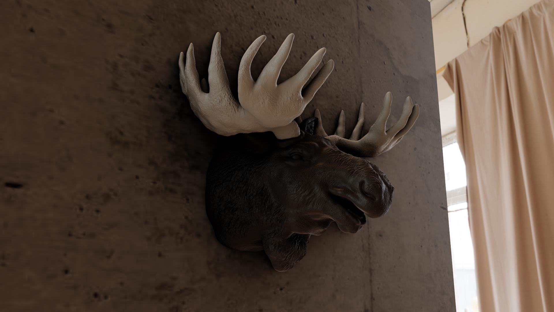 Elk Head Wall Mount 3d Printing STL File - Etsy
