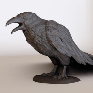 Raven Crowing Sitting 3d Printing STL File - Etsy