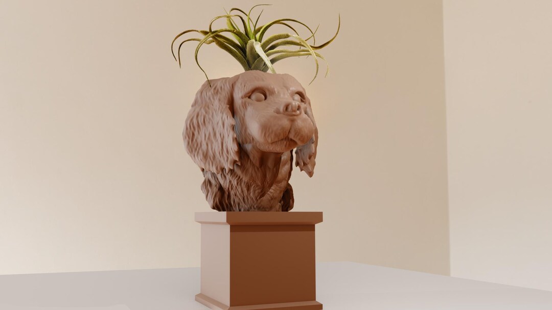 Cavalier King Charles Dog Bust Planter Pot 3d Printing STL File - Etsy