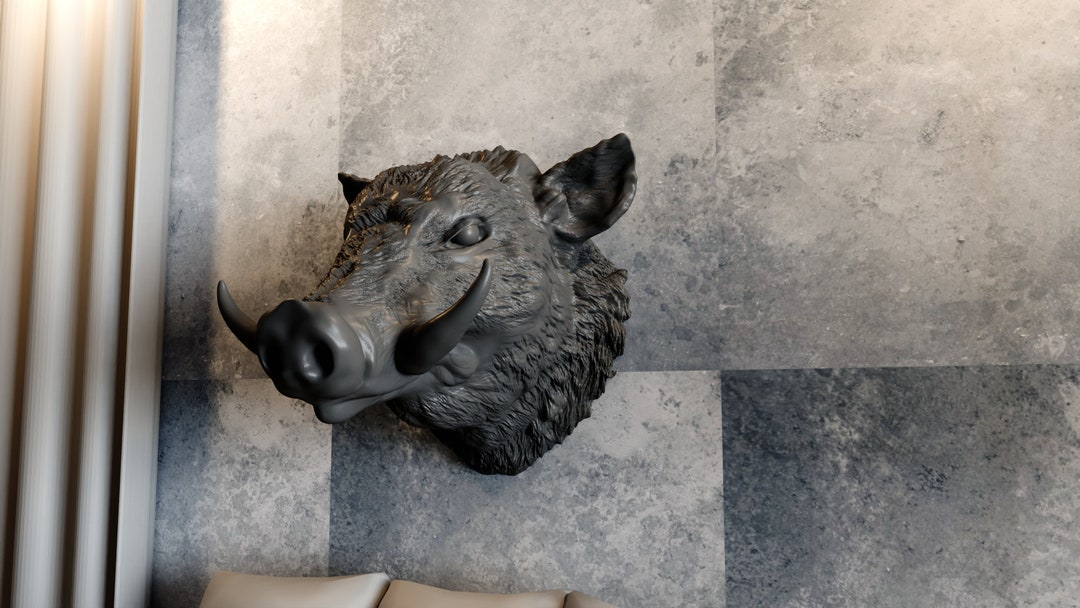 Wild Boar Wall Mount Decor 3d Printing STL File - Etsy