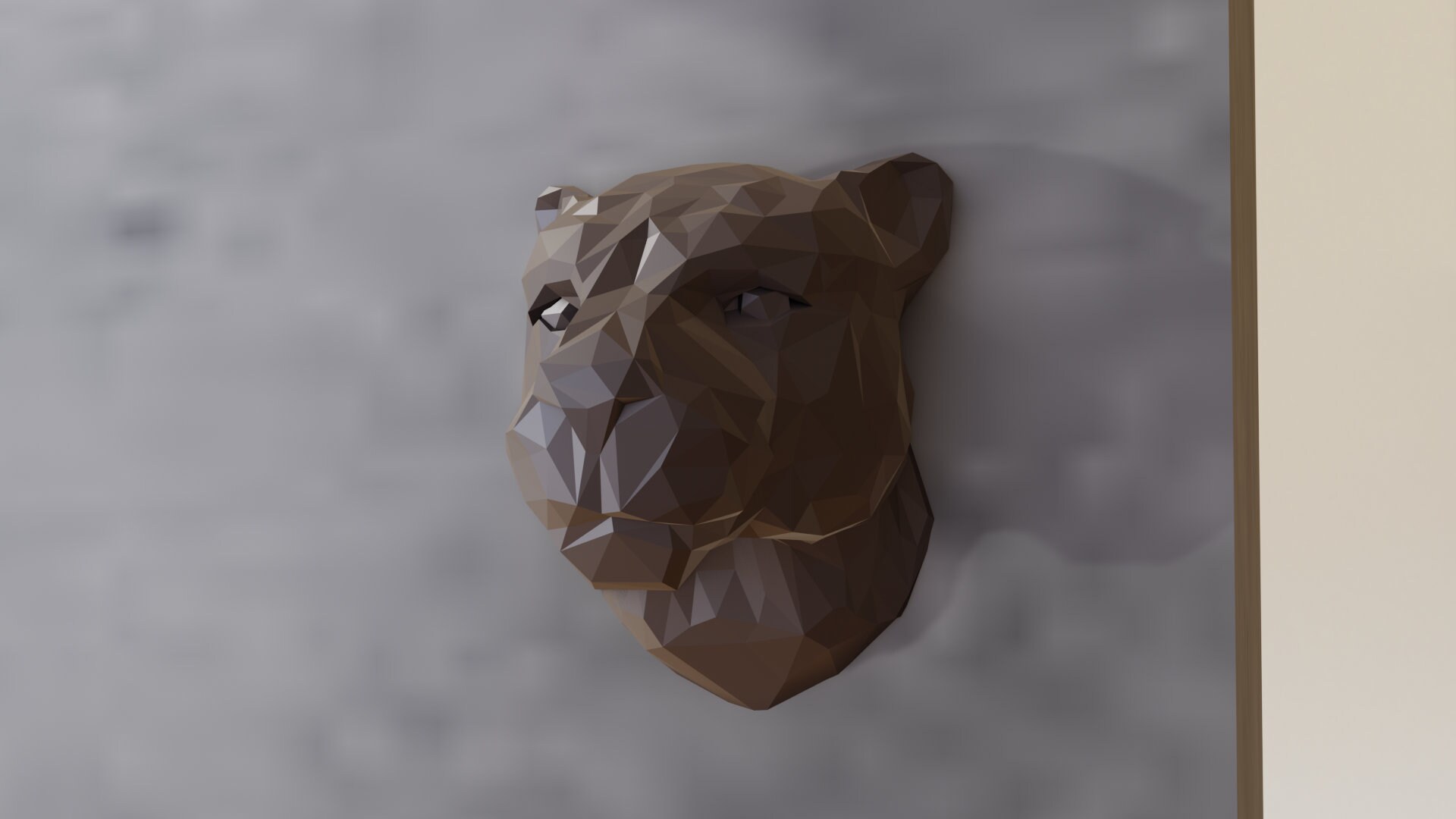 Lioness Head Low Poly Wall Mount Stl 3d Print File - Etsy