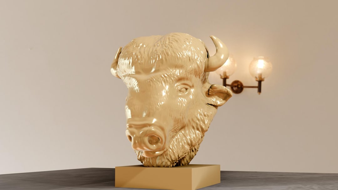Bison Head Bust Statue 3d Printing STL File - Etsy
