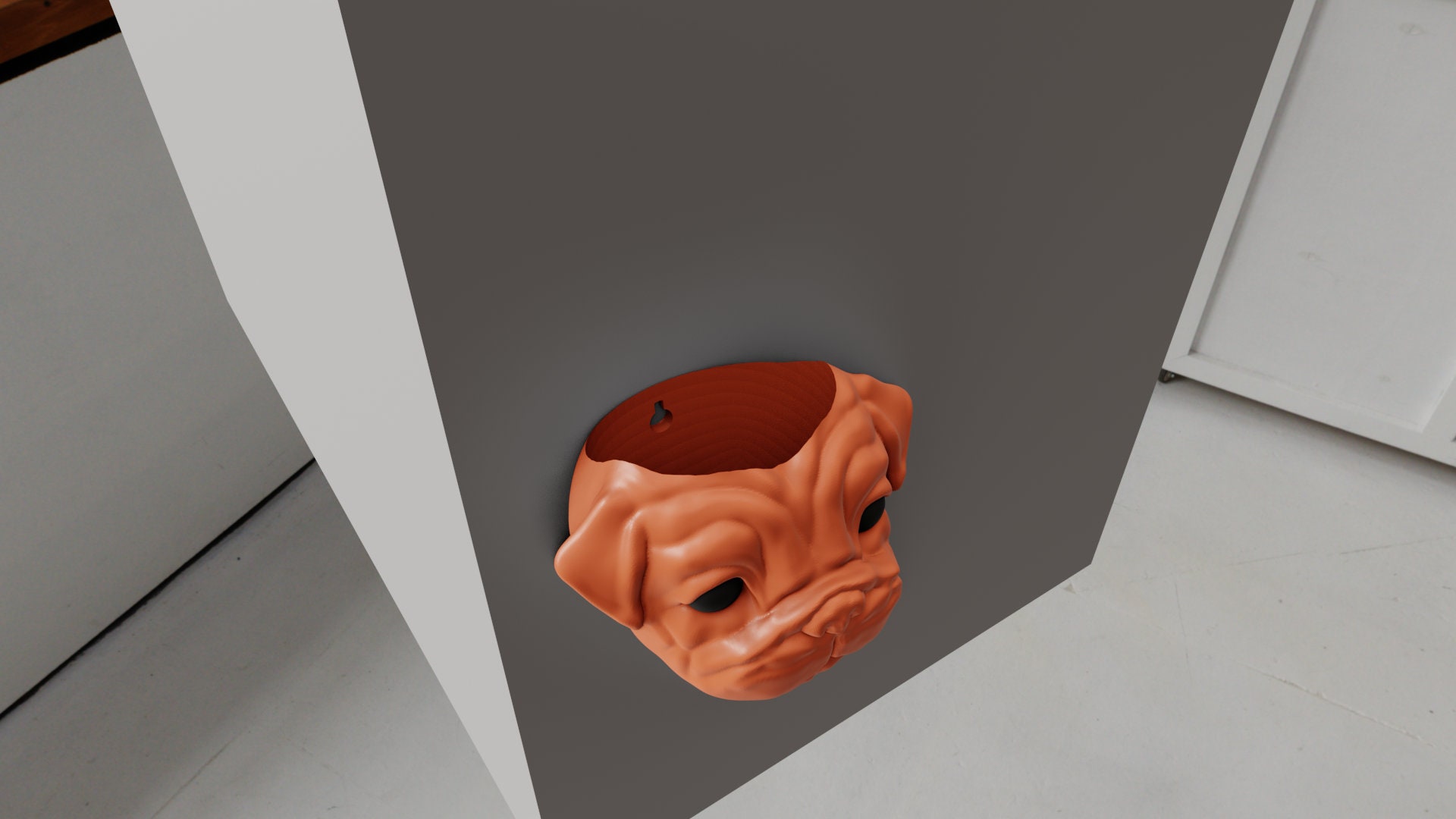 Pug Head Planter Wall Mount STL 3d Printing STL File - Etsy