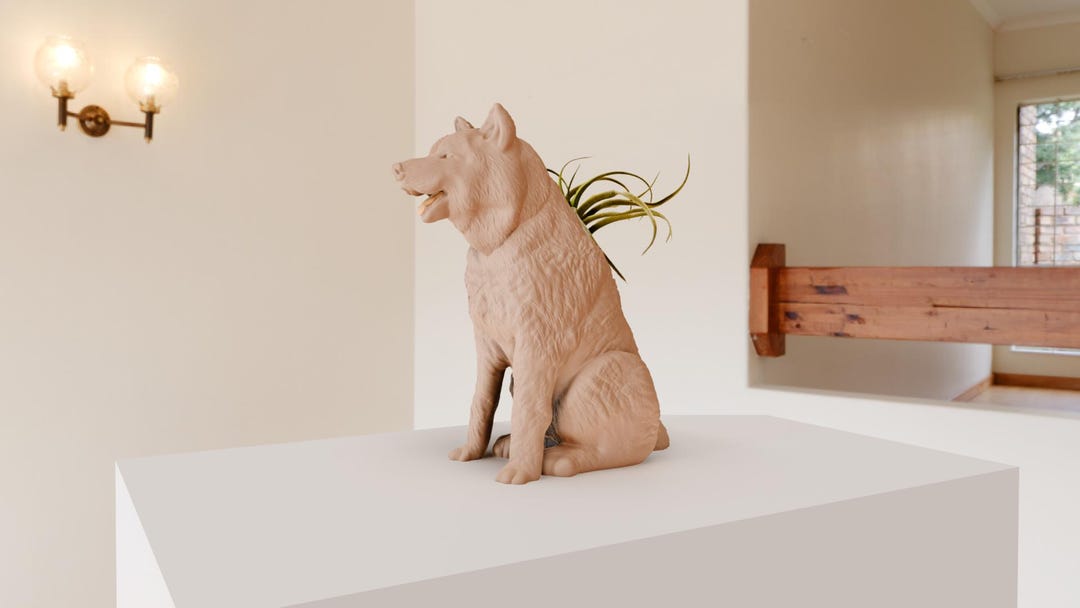 Akita Inu Dog Sitting Smiling Planter Pot Flower Vase 3d Printing STL ...