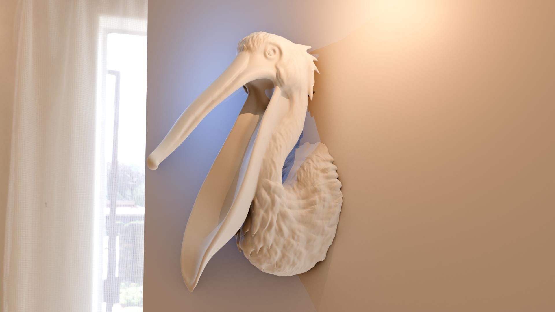 Pelican Head Wall Mount Mouth Open 3d Printing STL File - Etsy