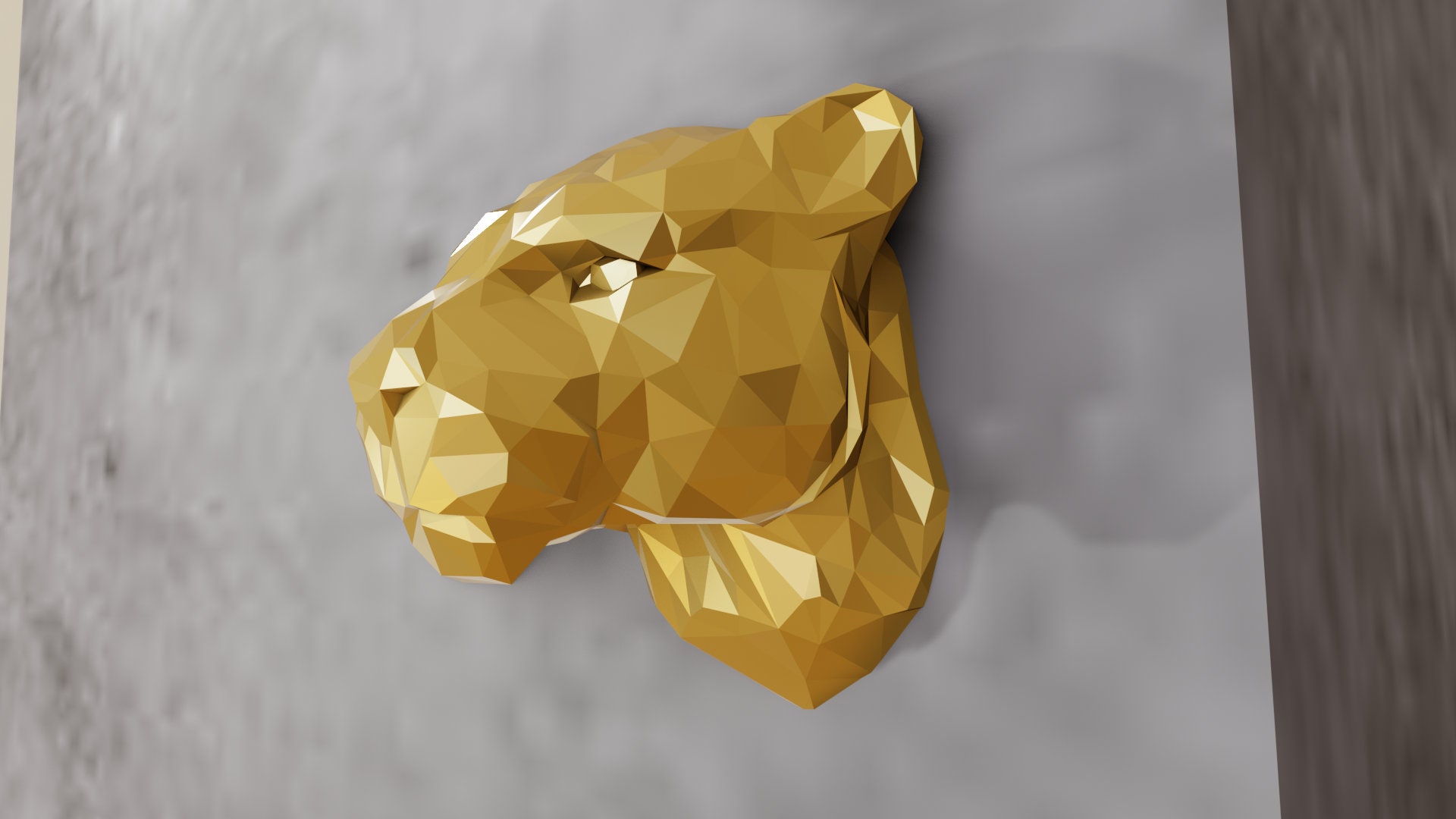 Lioness Head Low Poly Wall Mount Stl 3d Print File - Etsy