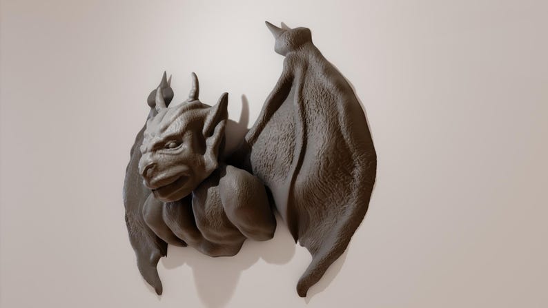 Gargoyle With Wings Statue Wall Mount 3d Printing STL File - Etsy
